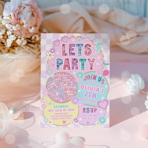 Editable Preppy Tween Teen Birthday Party Invitation Let's Party ...