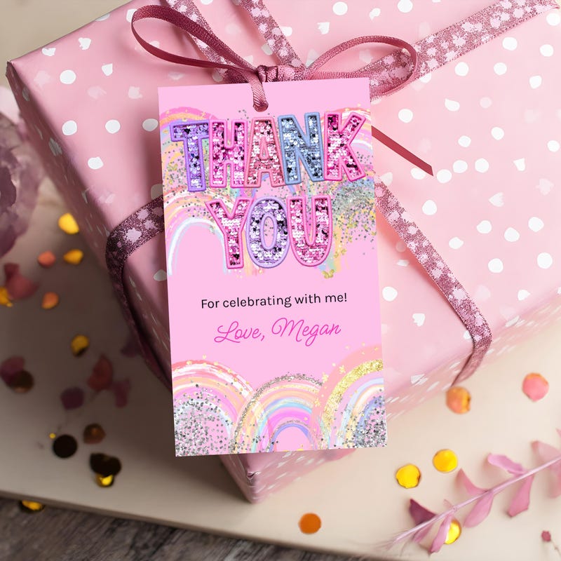 Rainbow Sequin Tags - Etsy