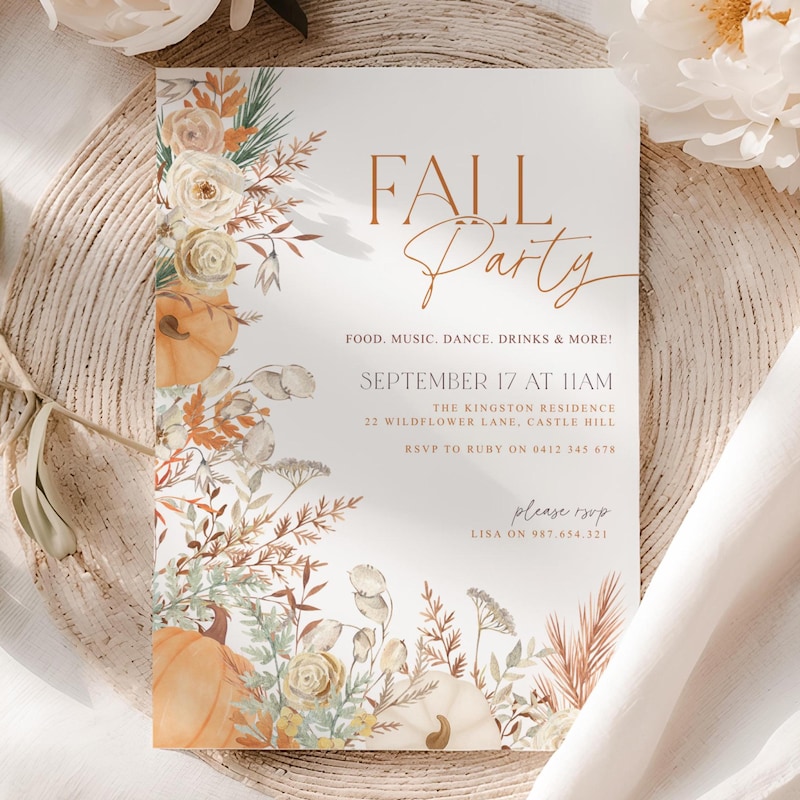 Fall Invitations - Etsy