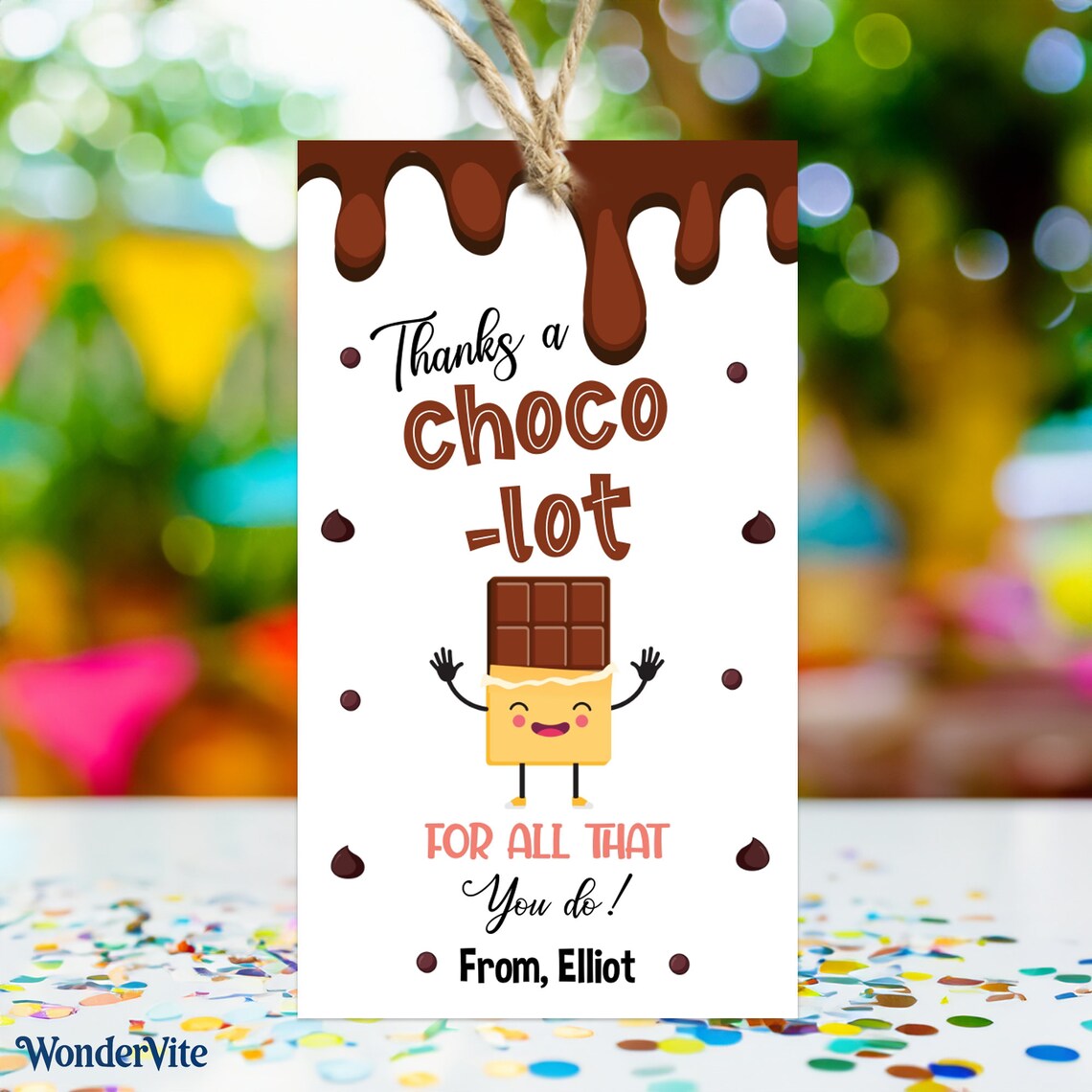 Thanks A Choco-lot Teacher Staff Appreciation Tag, Printable End of ...