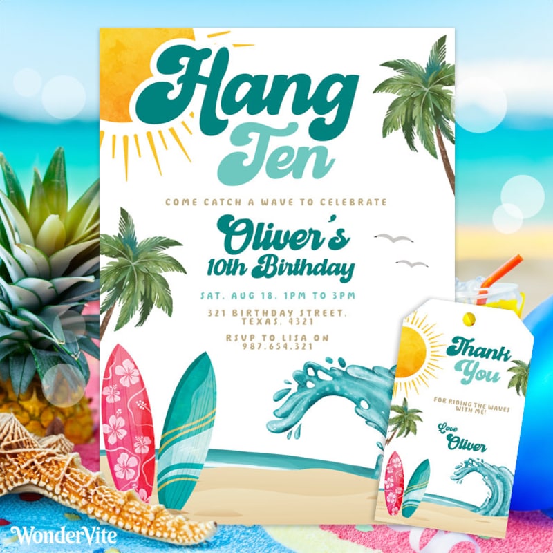 Hang Ten Birthday Girl - Etsy UK