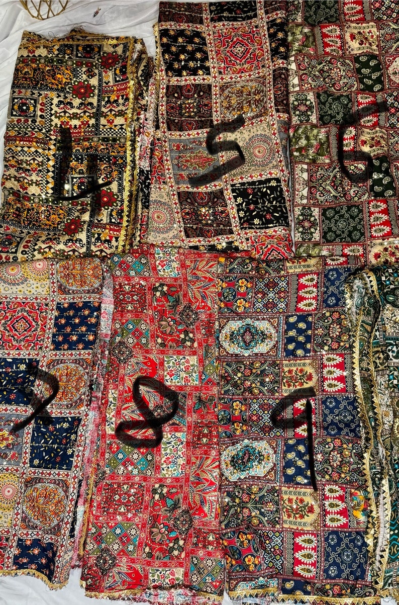 Colourful Pakistani Mirror Work Dupattas, Pacheris, Silk, Viscose Rayon ...