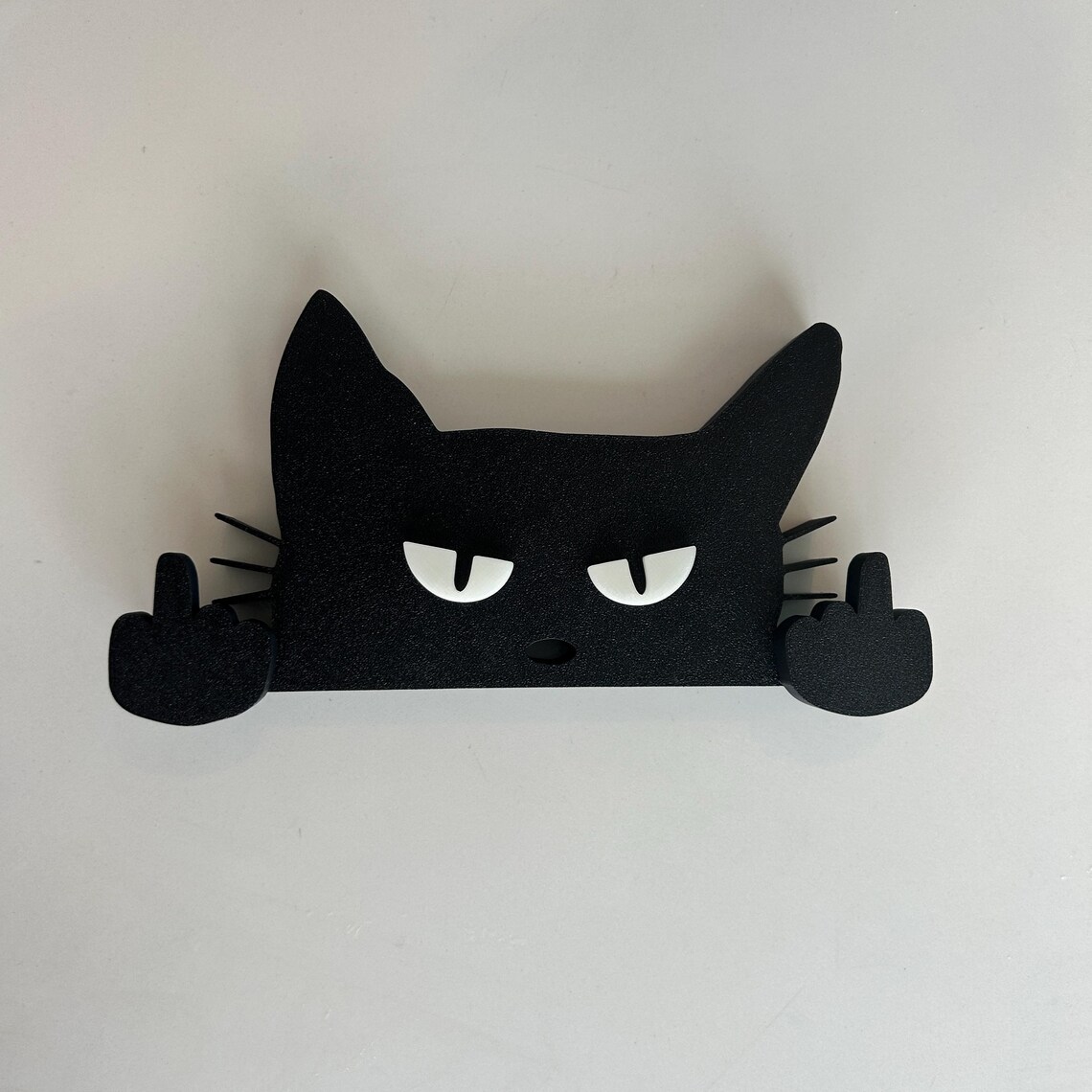 Black Cat Middle Finger Door Topper | Glow in the Dark Eyes - Etsy