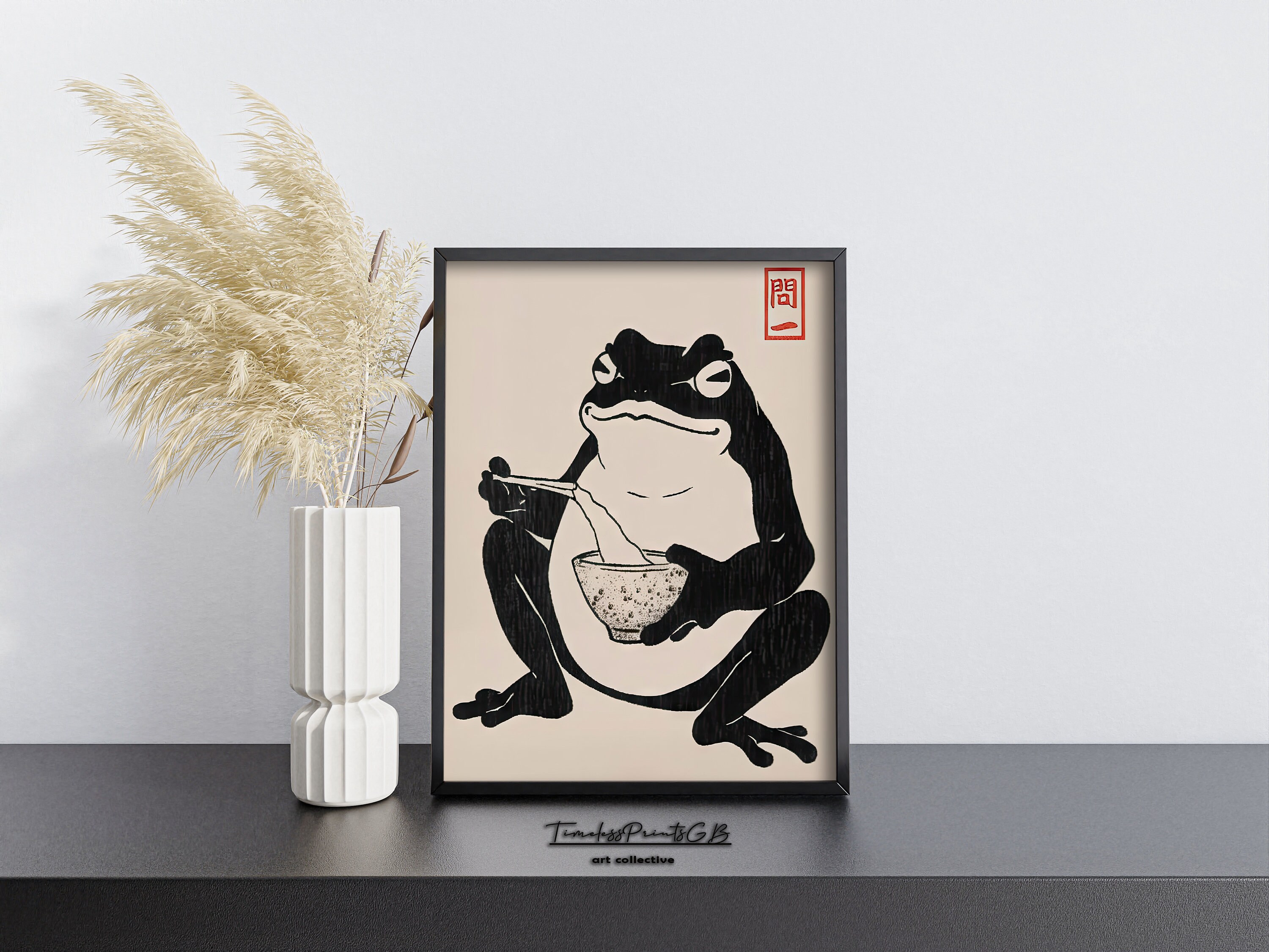 Japanese Frog Art Print Set: Vintage Matsumoto Hoji Style (digital ...