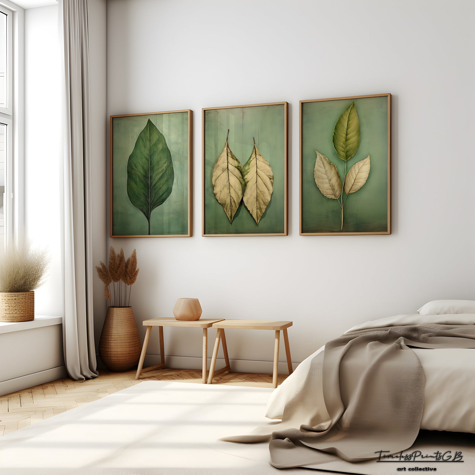 Set of 3 Leaf Wall Art Printable Set | Leaf Set Home Decor | Leaves ...