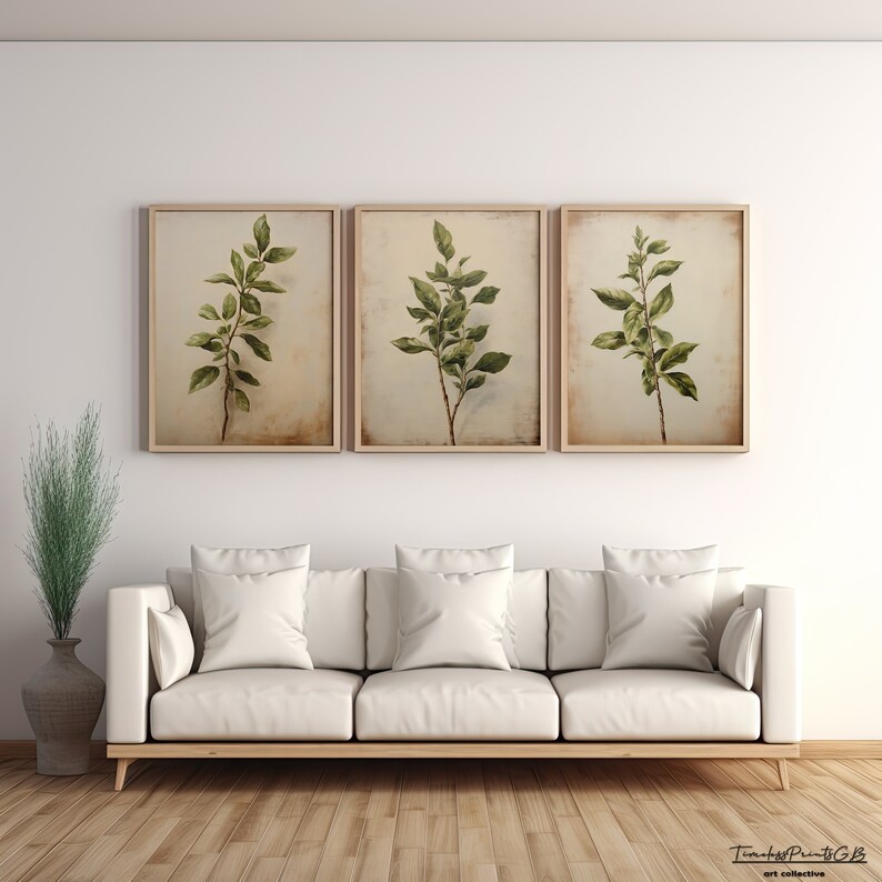 Set of 3 Branch Painting Printable Set of 3 Home Decor Branch - Etsy