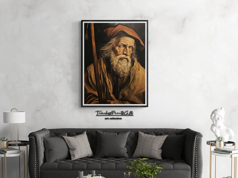 Moody Old Man Portrait: Vintage Home Decor Wall Art (digital Download ...