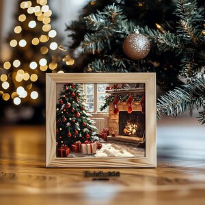 Cozy Christmas Room Printable Christmas Tree Wall Art Room With ...