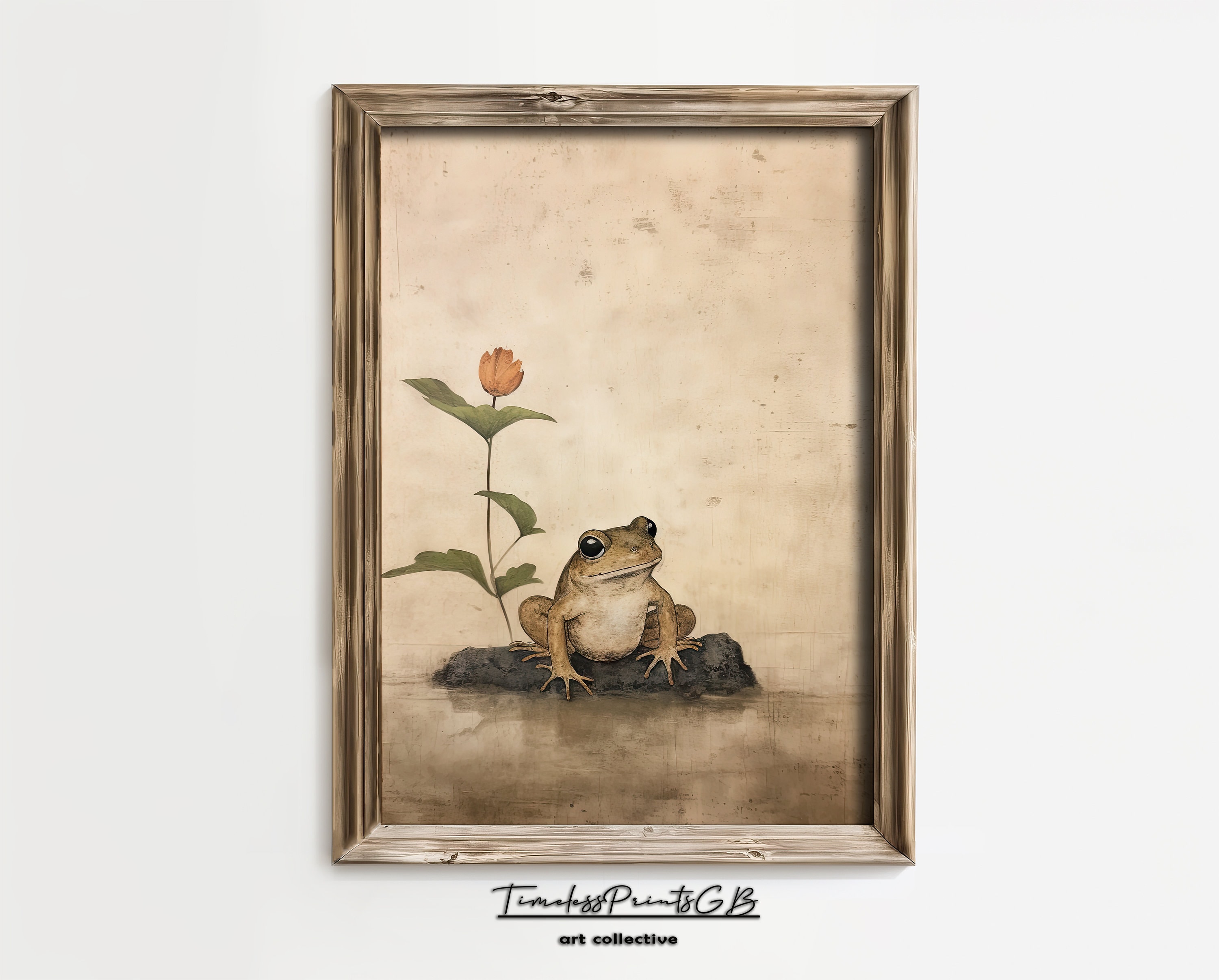 Vintage Frog Wall Art Japanese Style Cute Frog Print Japanese Frog ...