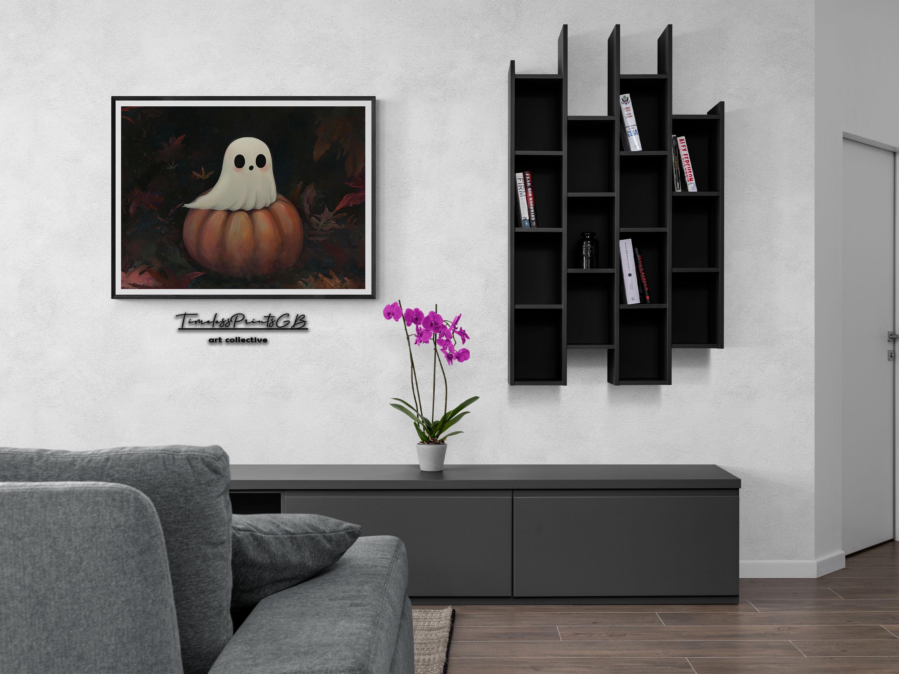 Vintage Halloween Printable Cute Ghost Print Funny Ghost With Pumpkin ...