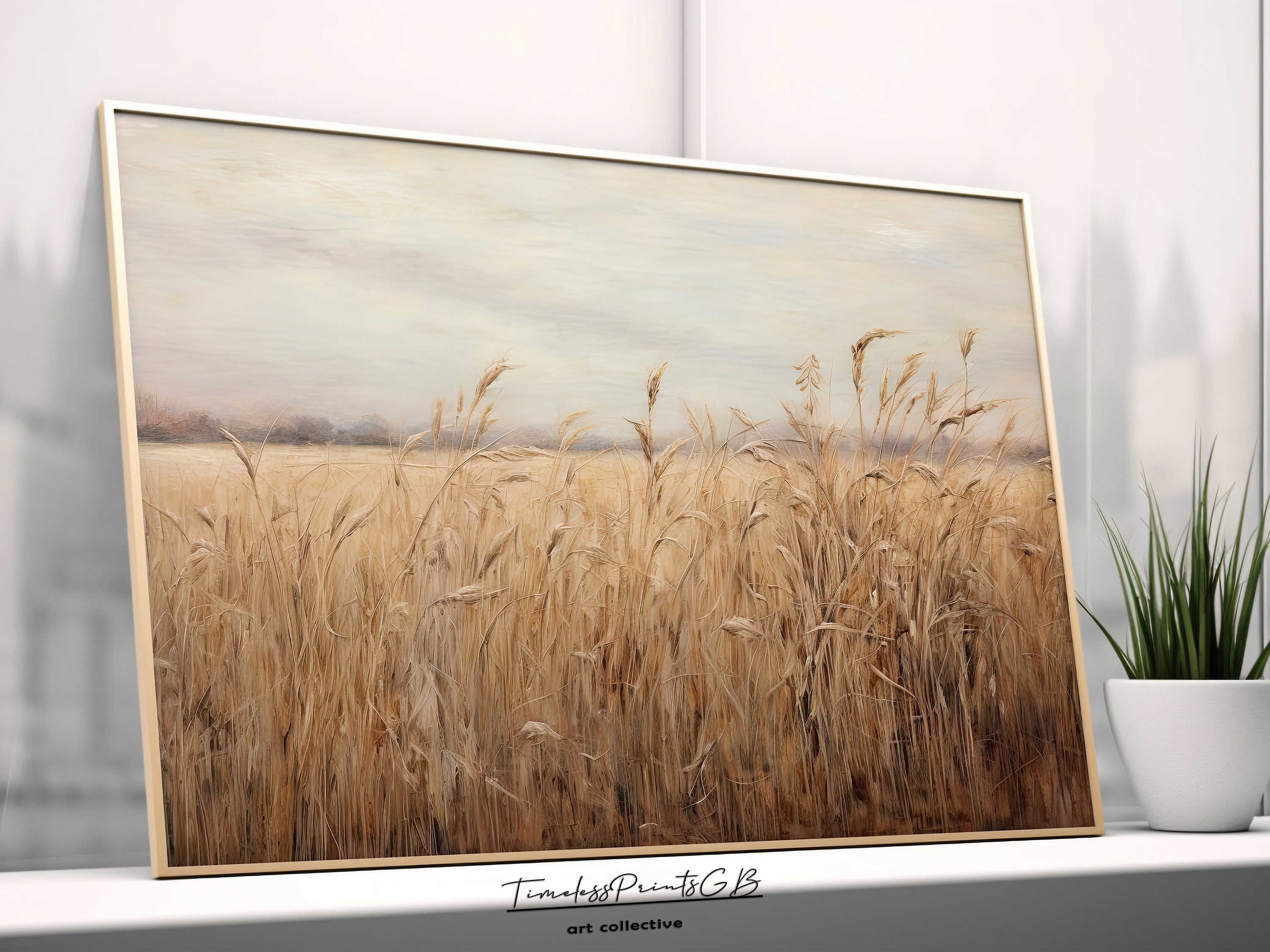 Wheat Field Country Landscape Printable Vintage Wheat Field Wall Art ...