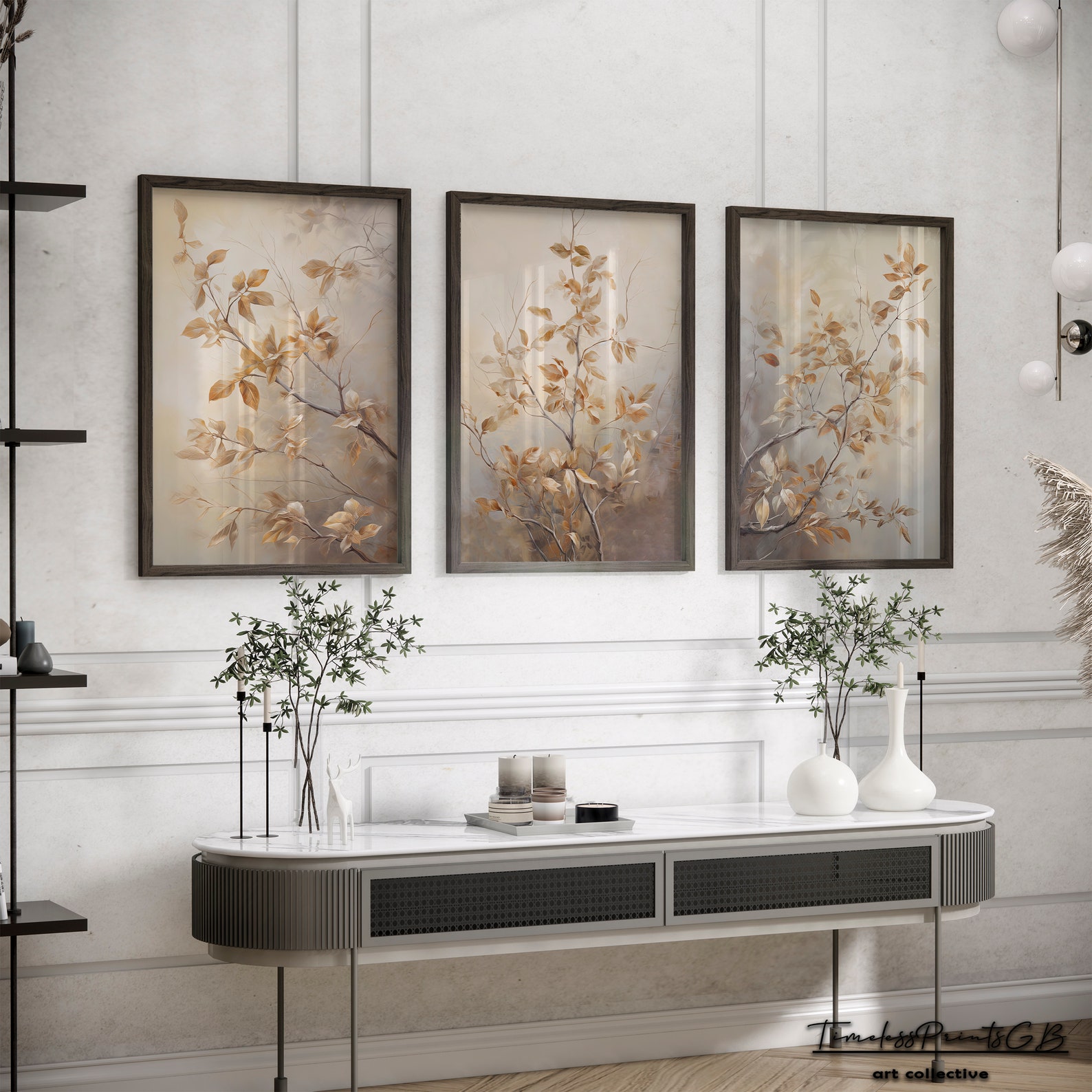 Set of 3 Neutral Home Decor Branch Wall Art Set Tree Branch Printable ...
