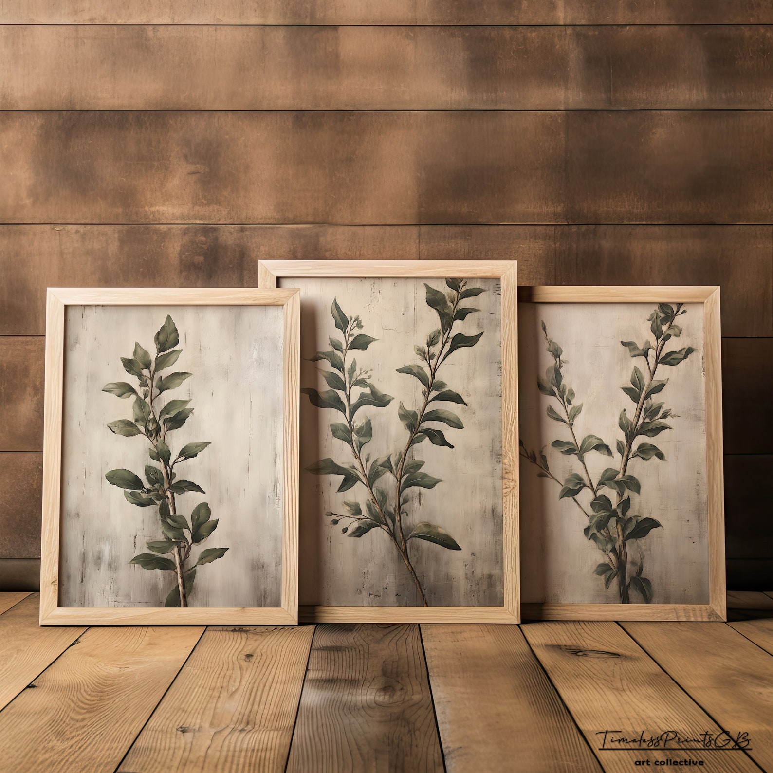 Set of 3 Tree Branch Wall Art Vintage Botanical Printable Set of 3 Home ...