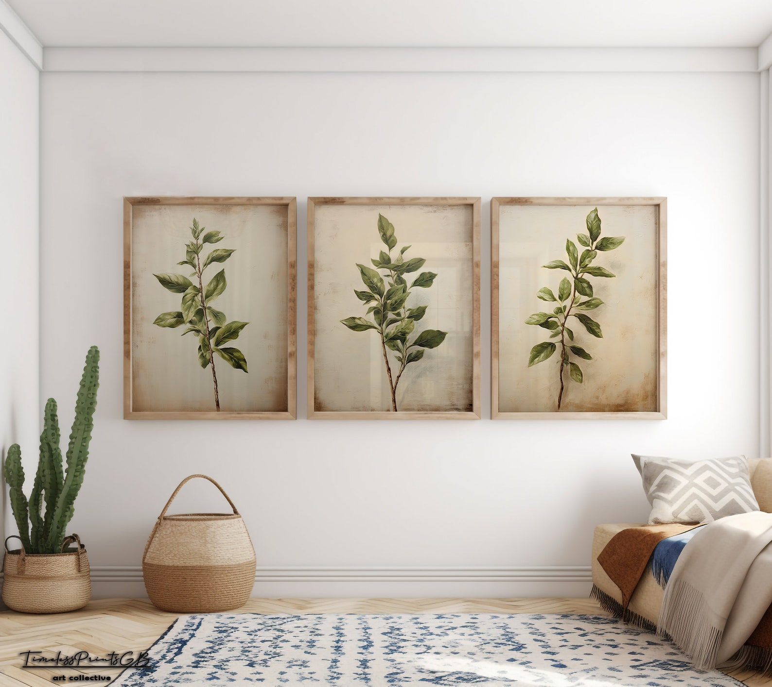 Set of 3 Branch Painting Printable Set of 3 Home Decor Branch - Etsy