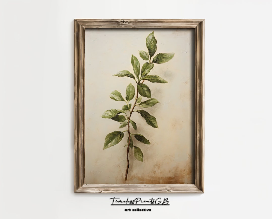 Simple Branch Wall Art Botanical Vintage Painting Tree Branch Home ...