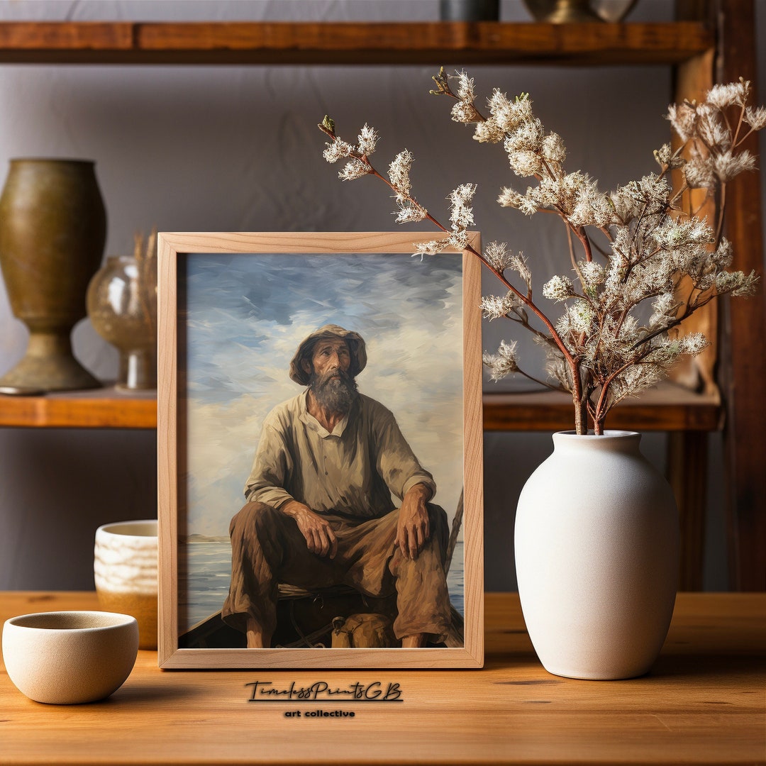 Old Fisherman Boat Portrait Print: Vintage Wall Art (digital Download ...