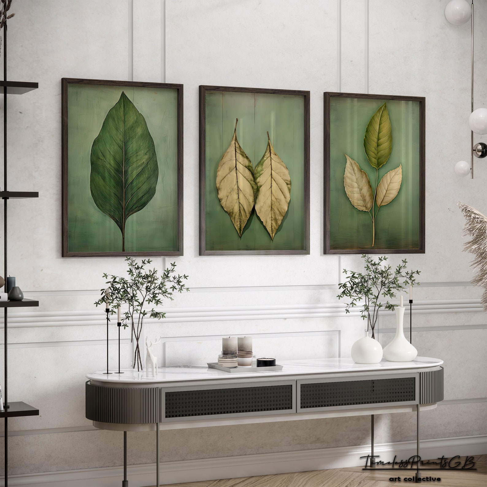Set of 3 Leaf Wall Art Printable Set | Leaf Set Home Decor | Leaves ...
