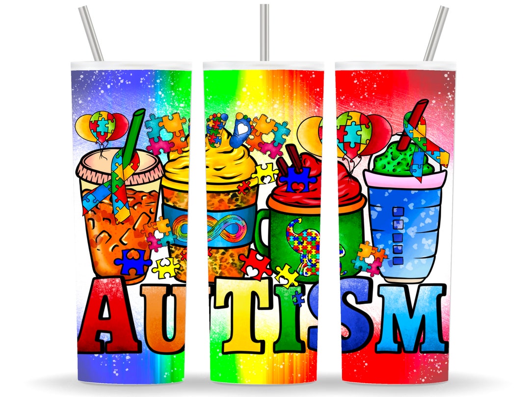 Autism Awareness Day Coffee Cups 20oz Skinny Tumbler Png Sublimation ...