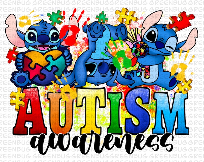 Autism Stitch With Lilo Png, Sublimation Design Download, Autism ...