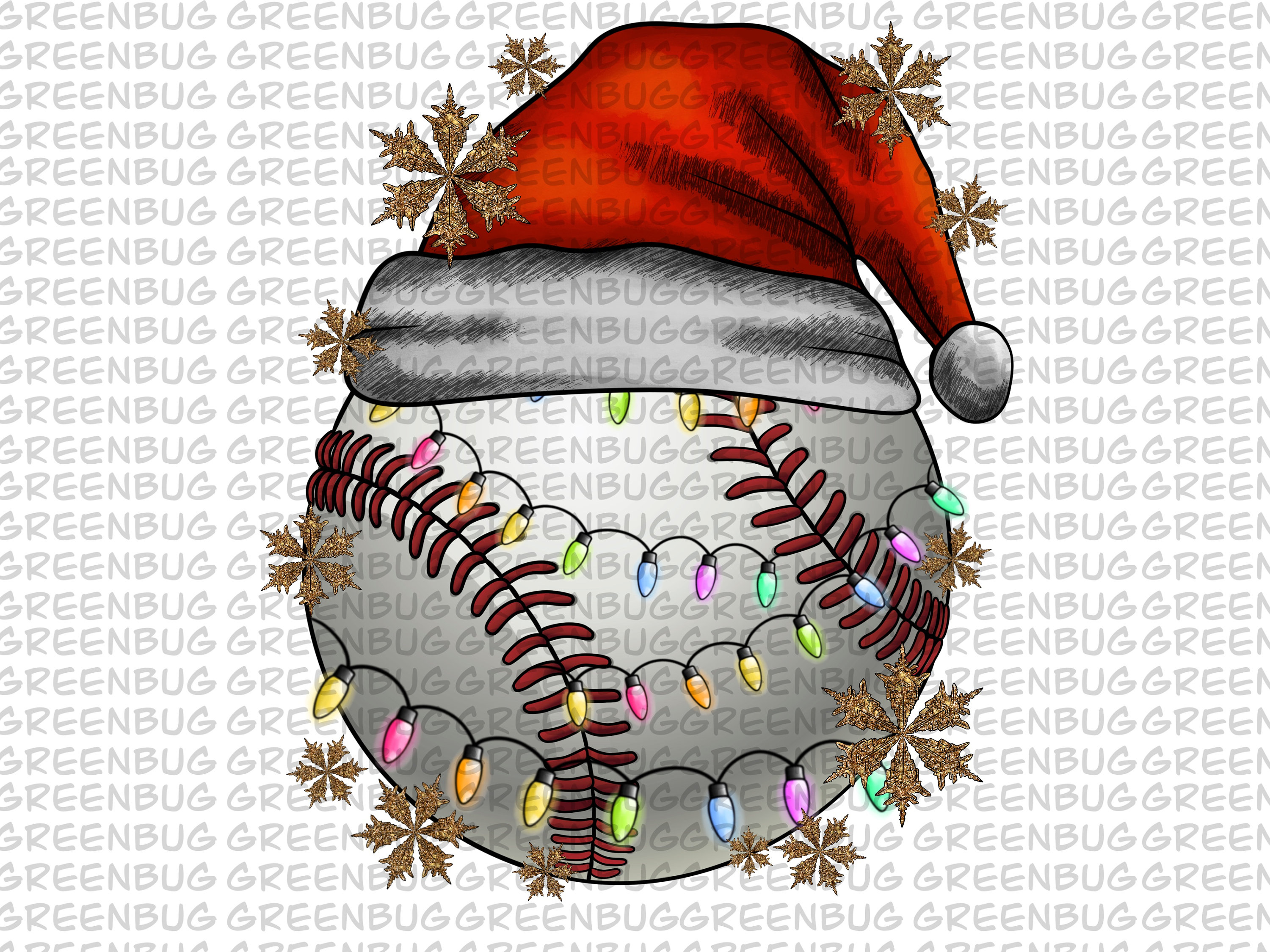 Christmas Baseball Ball Sublimation Png, Baseball Christmas, Baseball ...