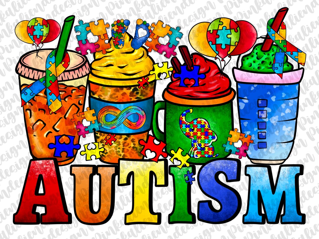 Autism Awareness Day Coffee Cups Png Sublimation Design Download ...