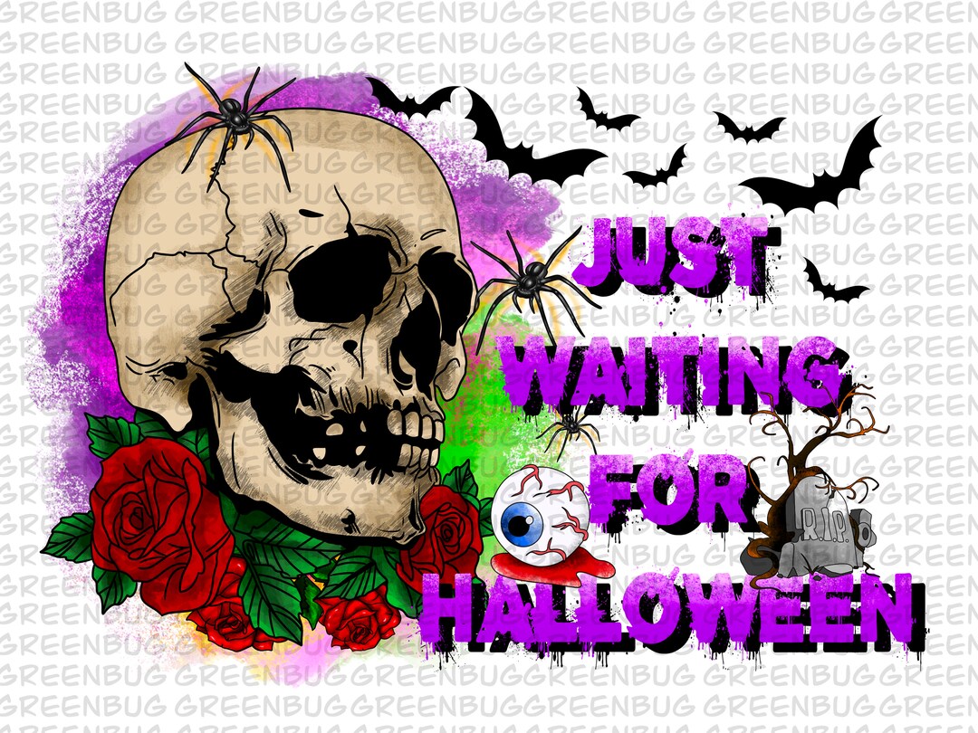 Just Waiting for Halloween PNG, Cute Summerween Clipart, Spooky Summer ...