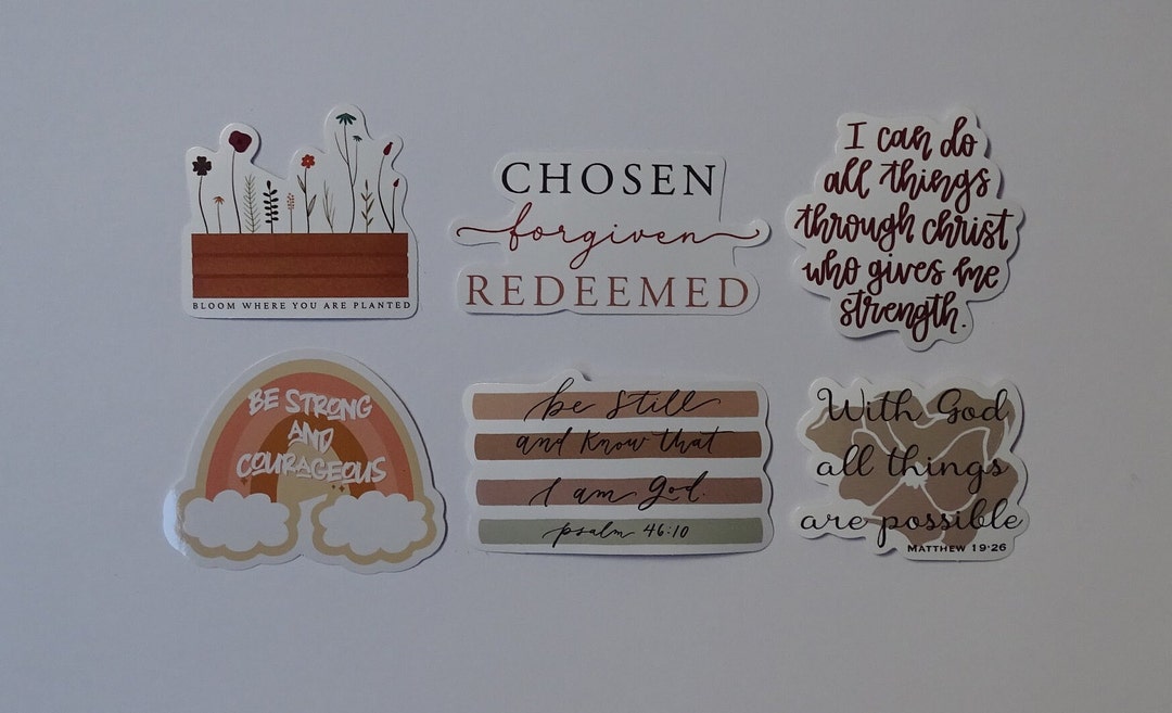 Chosen Sticker Pack | Set of 6 Inspiring Stickers | Philippians 4:13 ...