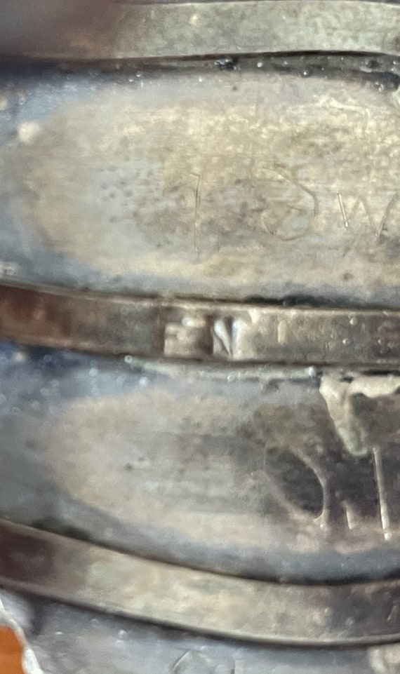 Vintage Native American Signed MOP/Stone Inlay Cuff B… - Gem