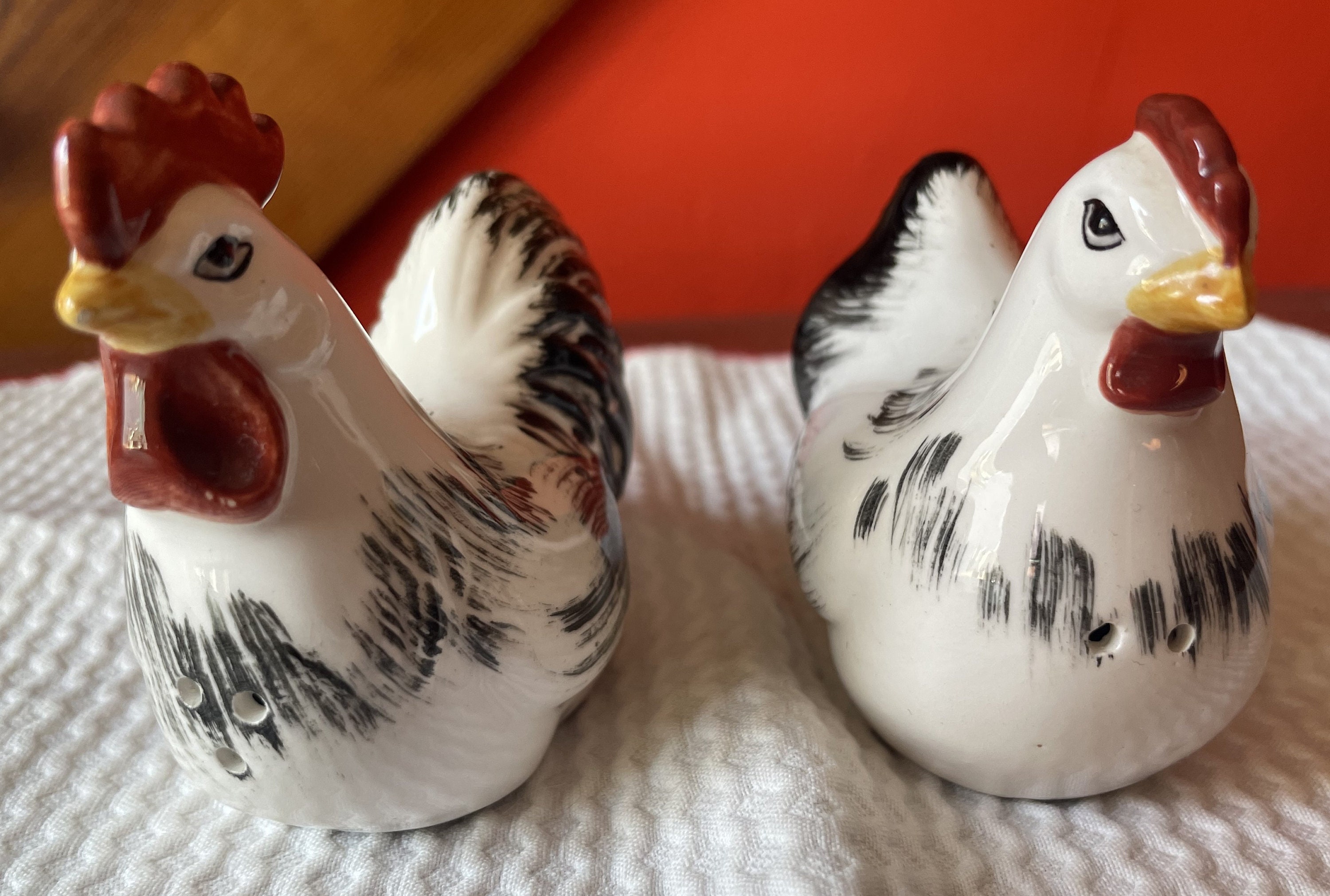 Vintage Fitz & Floyd Rooster and Hen Shakers - Etsy