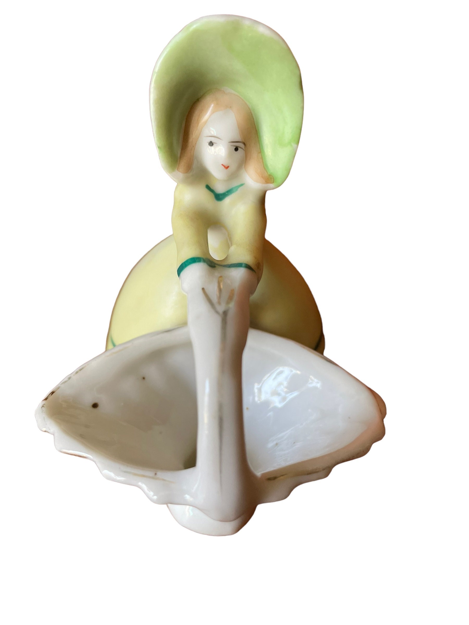Vintage Maiden in Bonnet Holding Basket Figurine Made in Japan - Etsy
