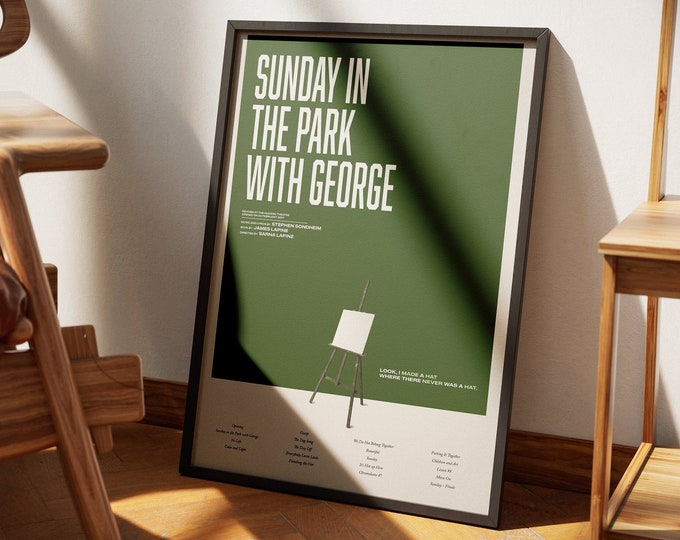 SUNDAY in the PARK With GEORGE Vintage Style Poster, Sondheim Broadway ...