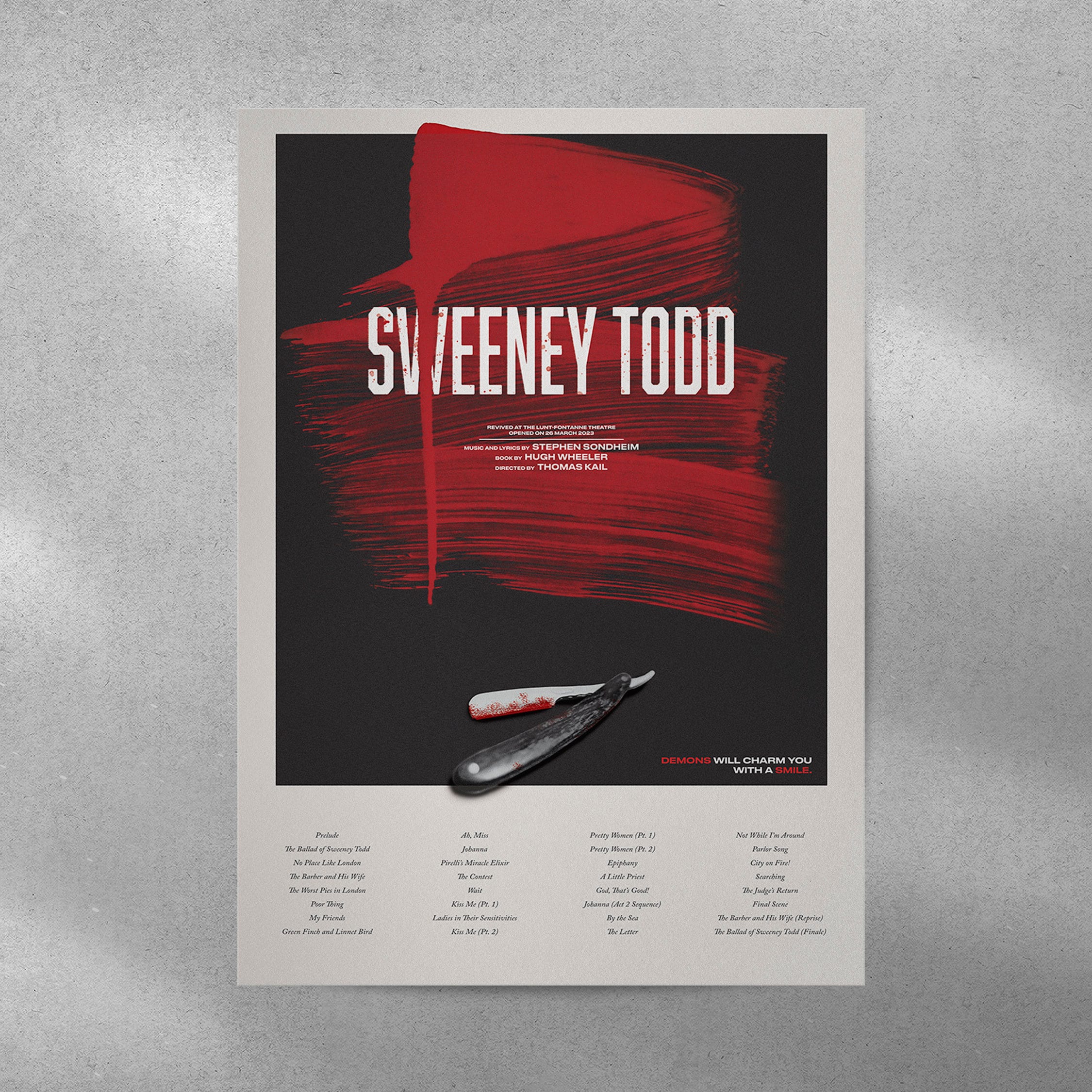 SWEENEY TODD Vintage Style Poster, Sondheim Broadway Musical Poster ...