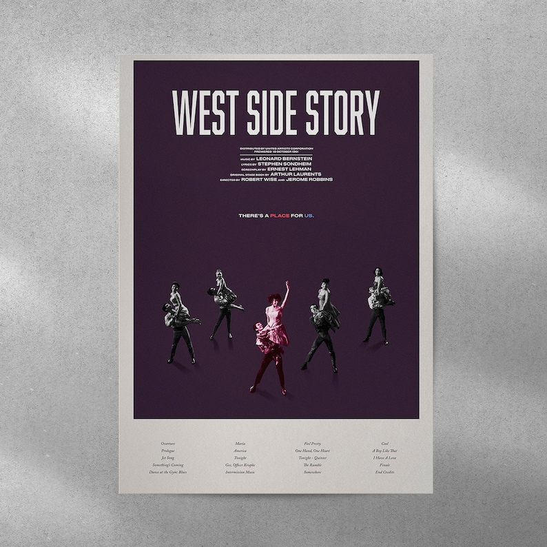 WEST SIDE STORY Vintage Style Poster, Sondheim Broadway Musical Poster ...