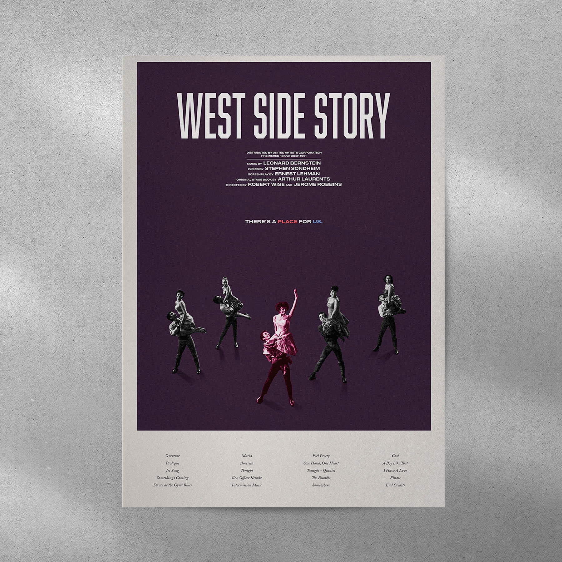 WEST SIDE STORY Vintage Style Poster, Sondheim Broadway Musical Poster ...