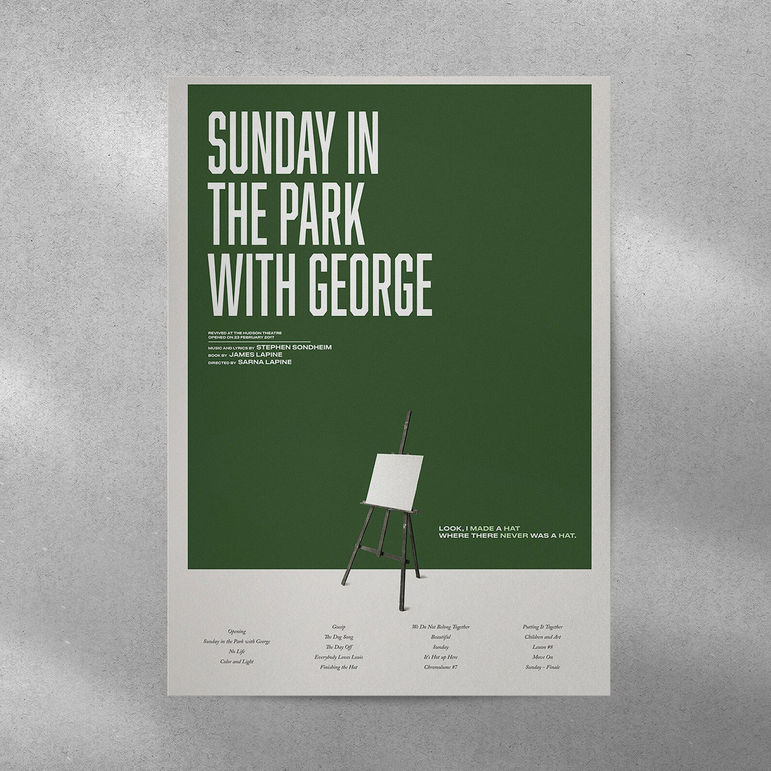 SUNDAY in the PARK With GEORGE Vintage Style Poster, Sondheim Broadway ...