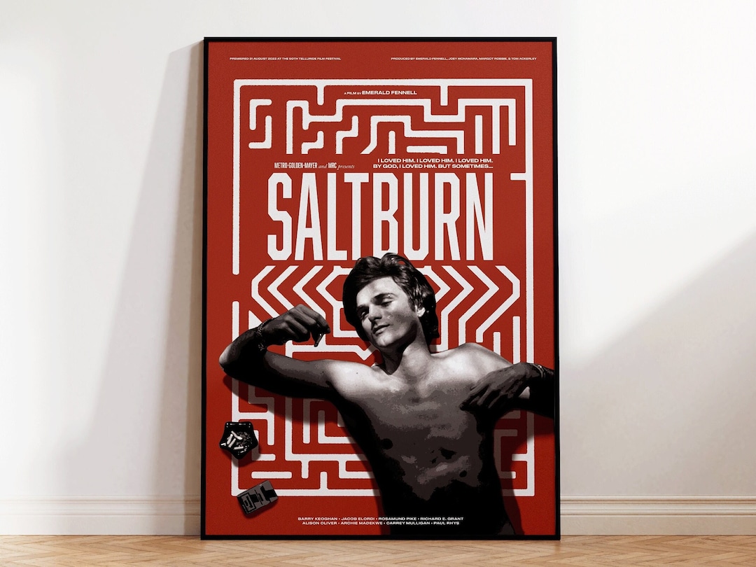 SALTBURN Vintage Style Poster, Jacob Elordi Movie Poster Print, Film ...