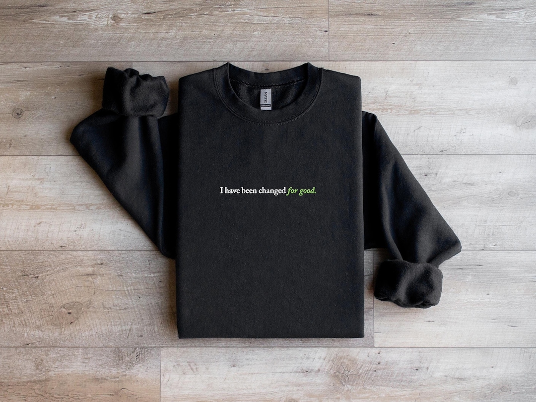 WICKED for Good Embroidered Crewneck, Elphaba Green Themed Sweater ...