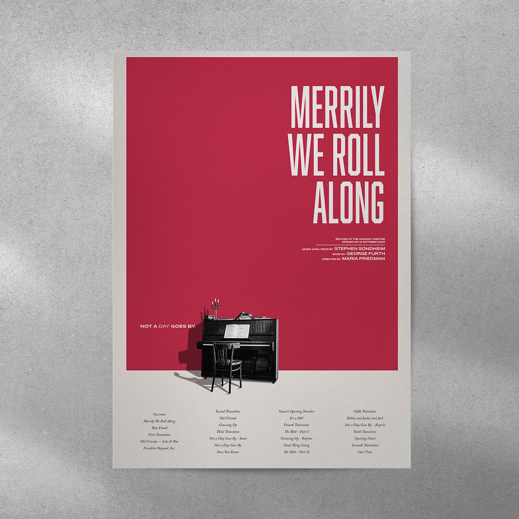 MERRILY We ROLL ALONG Vintage Style Poster, Sondheim Broadway Musical ...