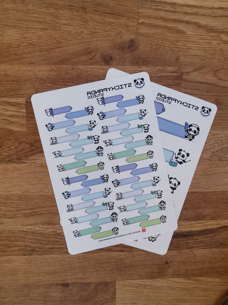 50 Panda Name Tags, Name Tag Stickers, Nursery Name Tags, School Name ...