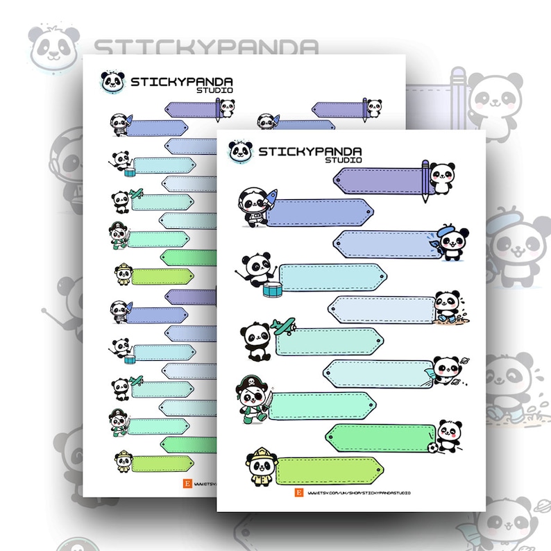 50 Panda Name Tags, Name Tag Stickers, Nursery Name Tags, School Name ...