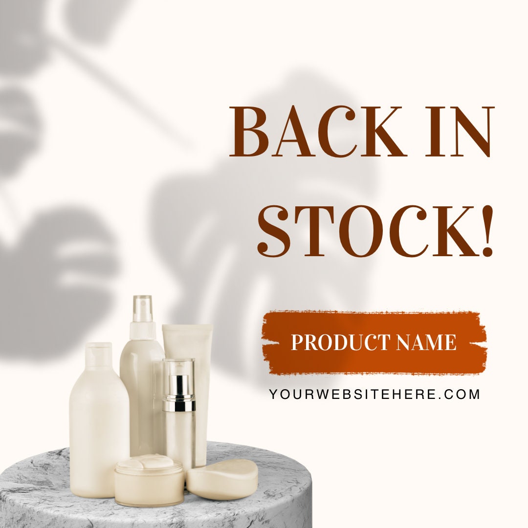 Back in Stock Editable Template - Etsy