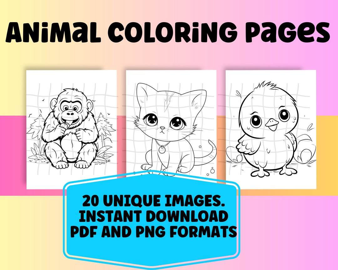 Adorable Animal Printable Kids Coloring Pages – Fun Coloring Sheets for ...