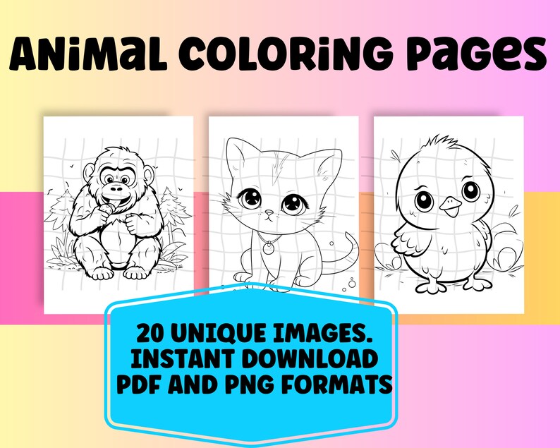 Adorable Animal Printable Kids Coloring Pages Fun Coloring Sheets for ...