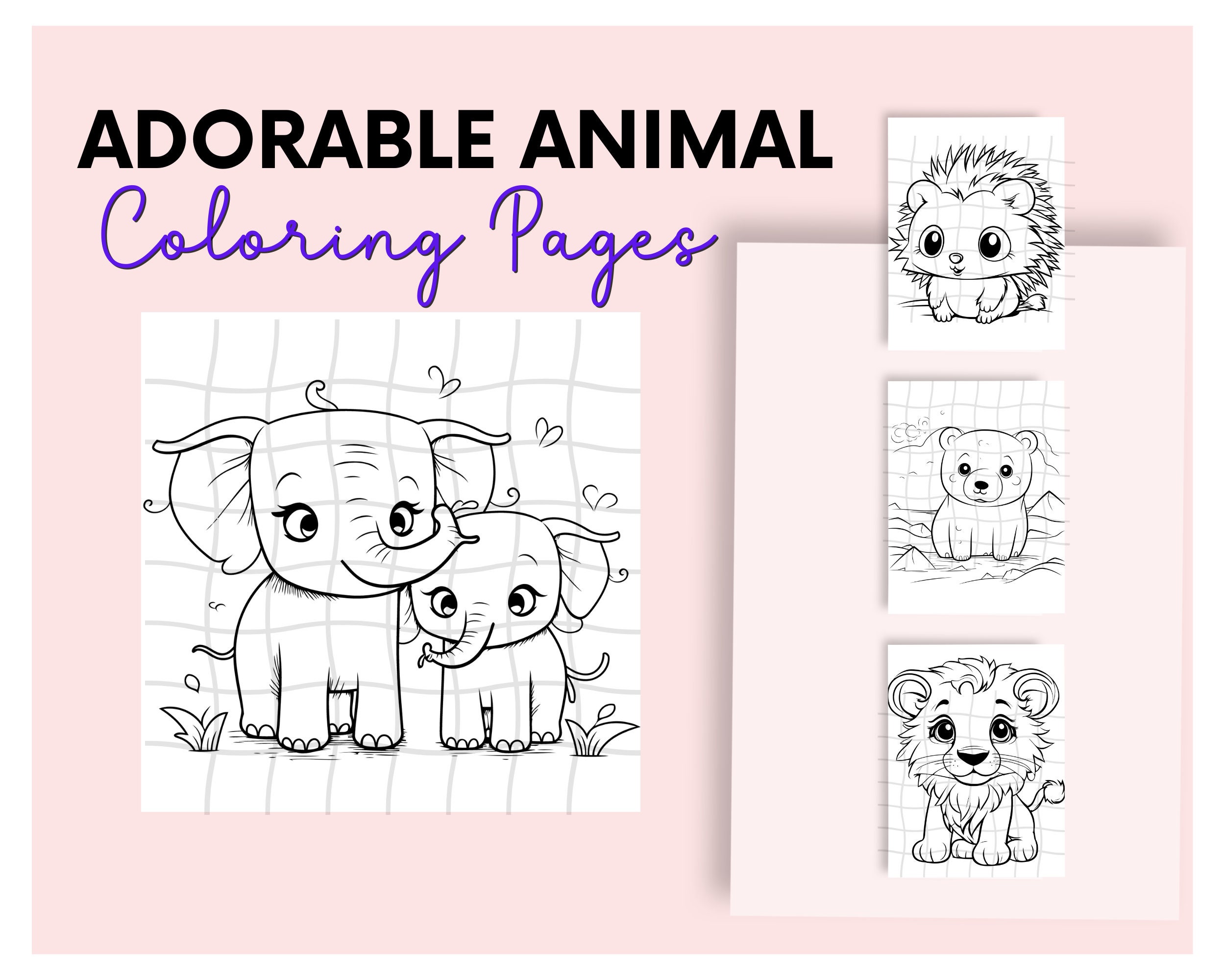 Adorable Animal Printable Kids Coloring Pages Fun Coloring Sheets for ...