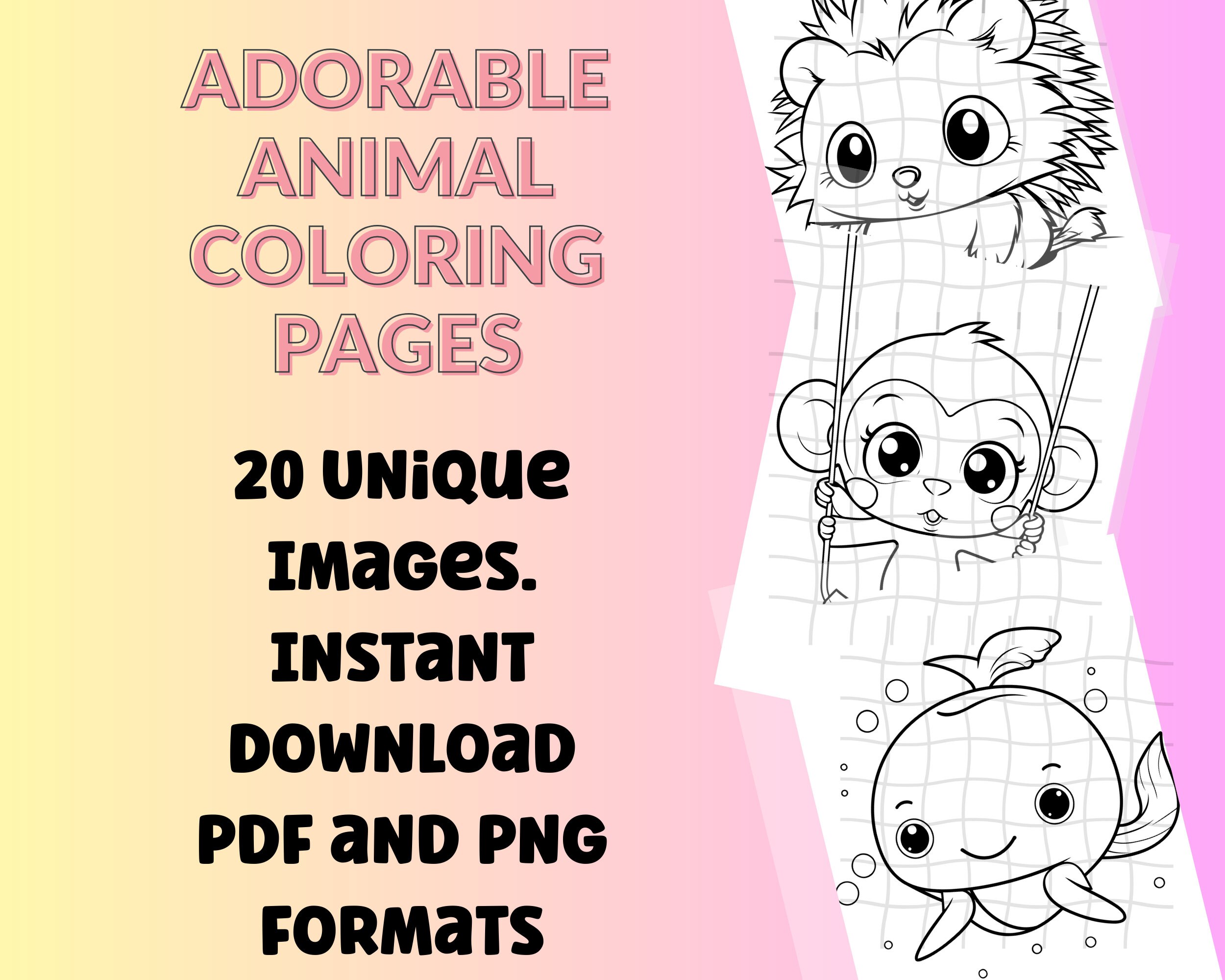 Adorable Animal Printable Kids Coloring Pages Fun Coloring Sheets for ...