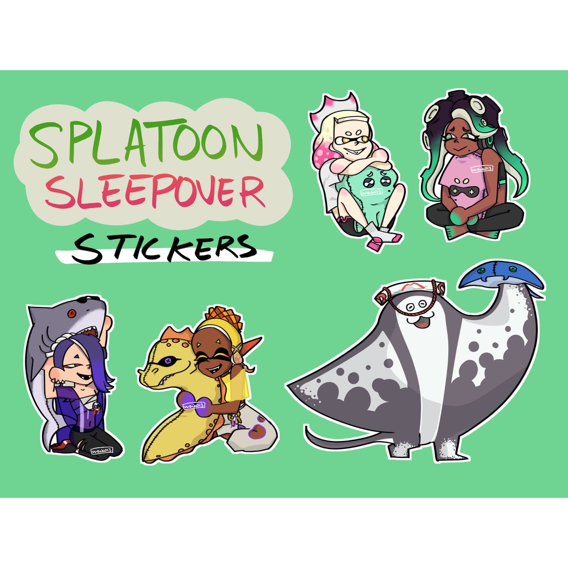 Splatoon Sleepover Stickers - Etsy