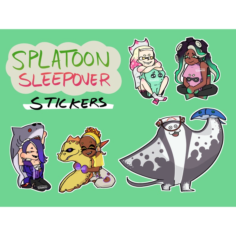 Splatoon Sleepover Stickers - Etsy