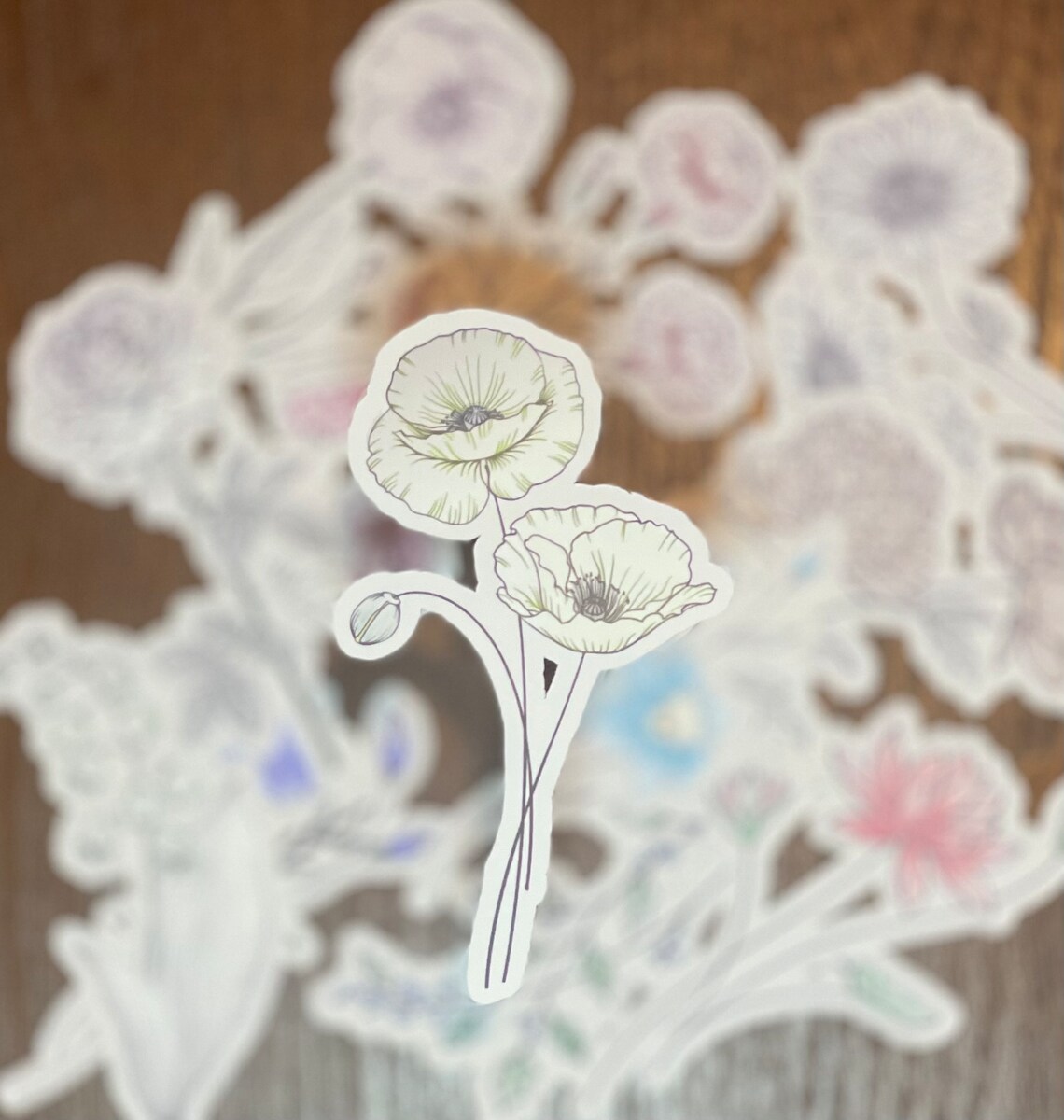 August Birth Flower Sticker Poppy - Etsy