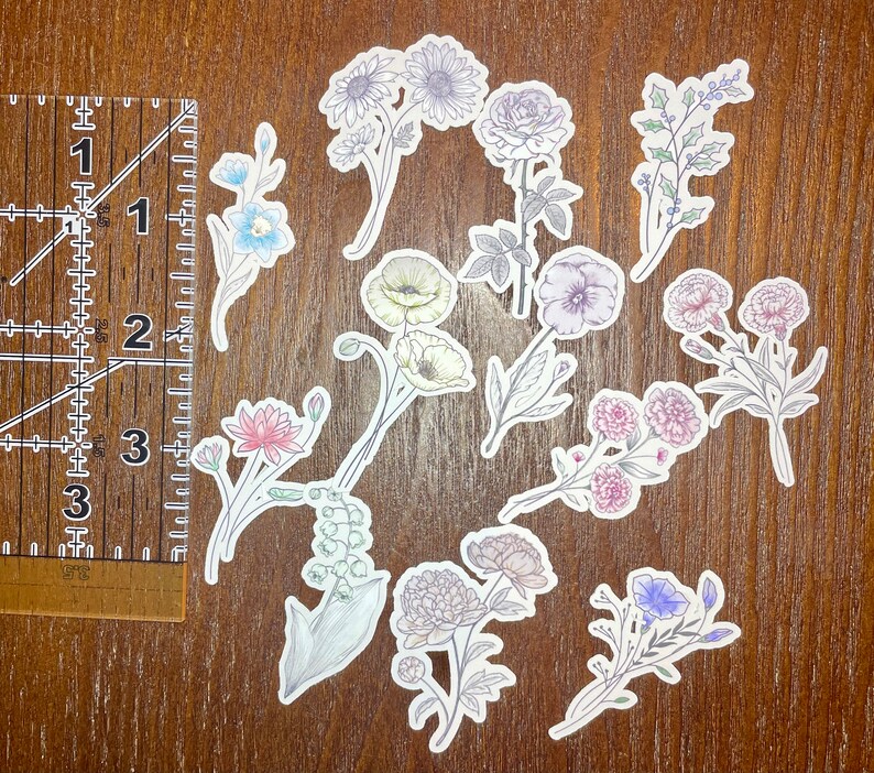 August Birth Flower Sticker Poppy - Etsy