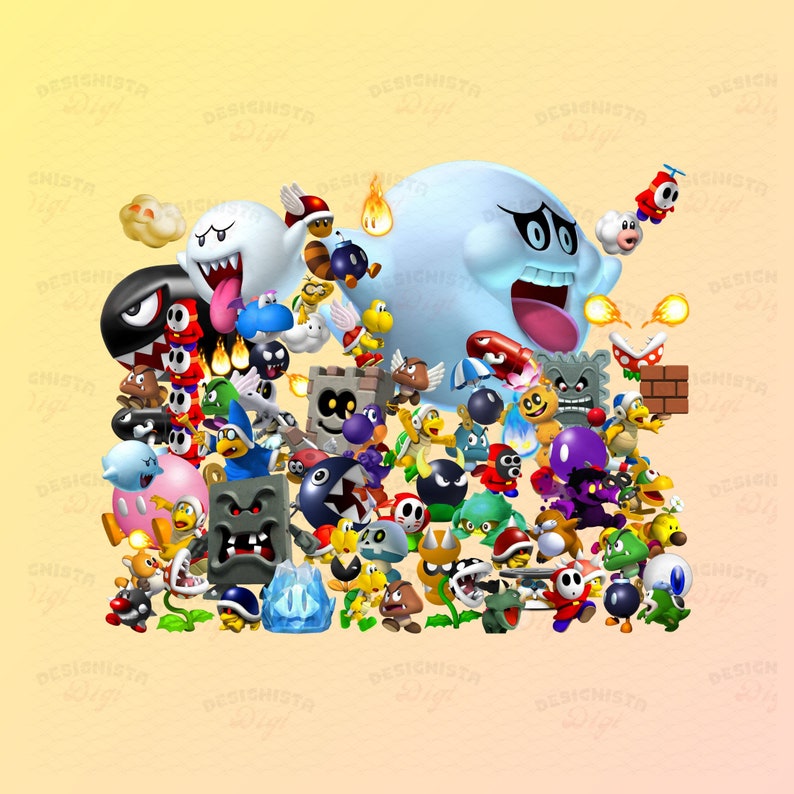 Super Mario Bad Characters Pngsuper Mario Other Characters - Etsy